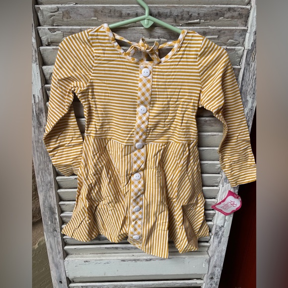 Ricrac & Ruffles | Dresses | Nwt Ricrac Ruffles Striped Yellow Long ...